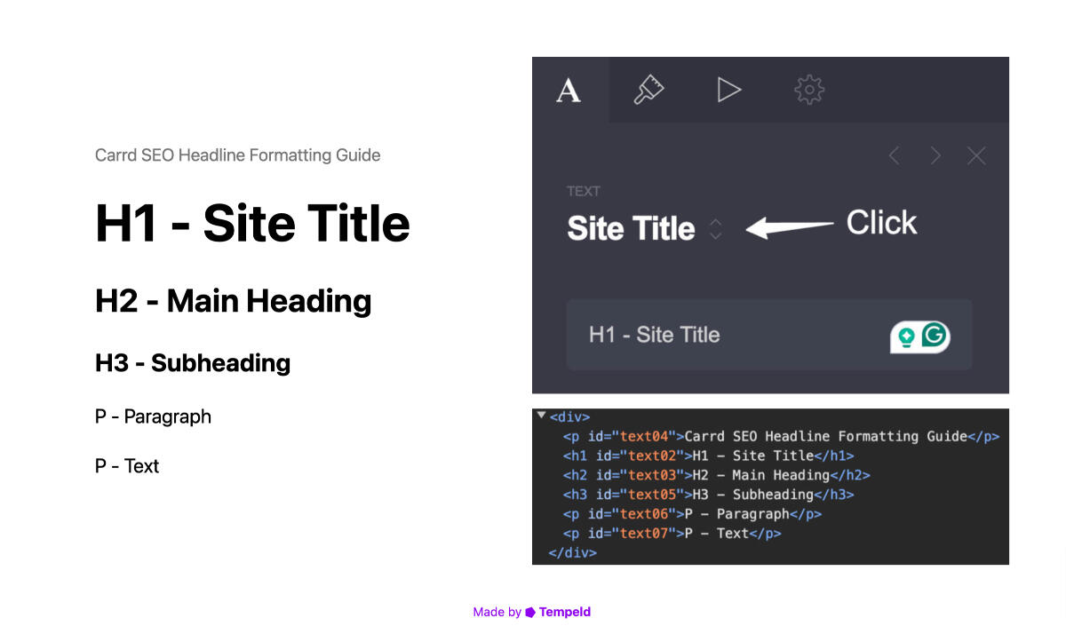 Carrd SEO Headline Text Formatting Guide
